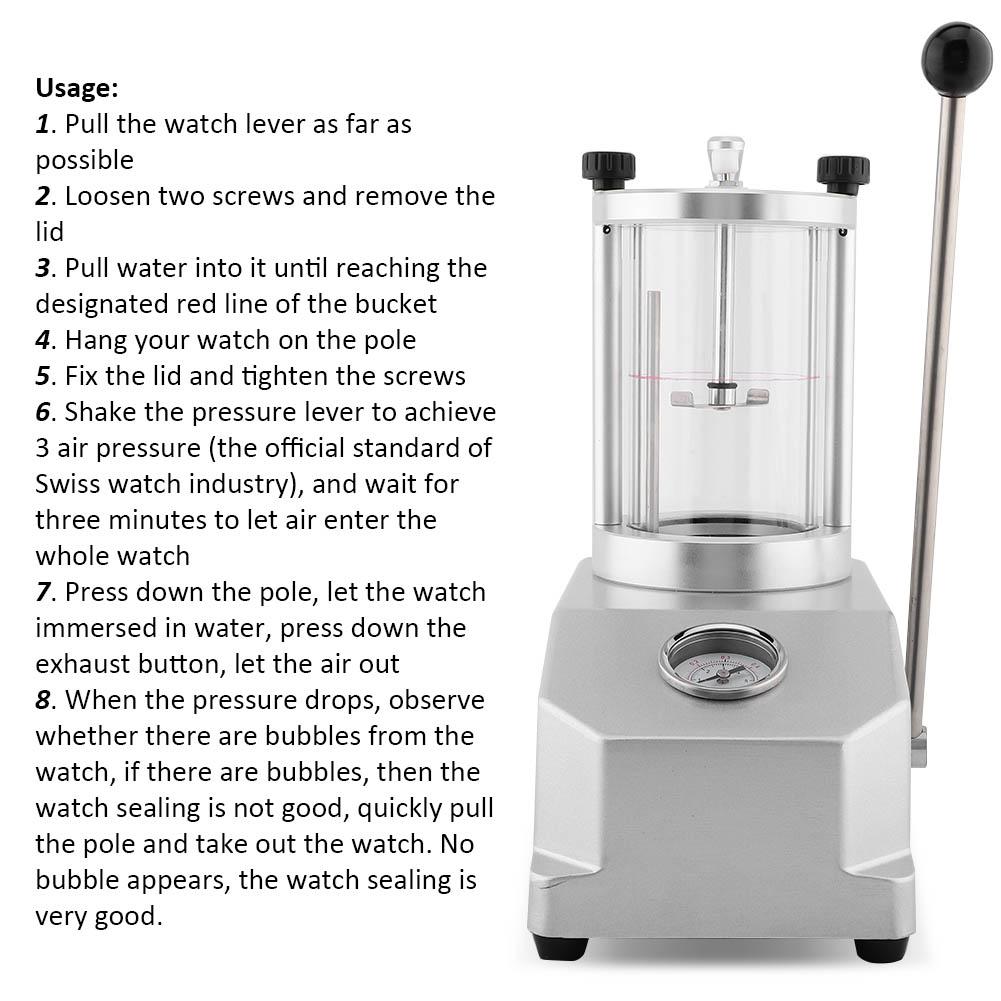 Buy Watch Waterproof Tester Tool 6 ATM 2 Watches Case Resistance ...