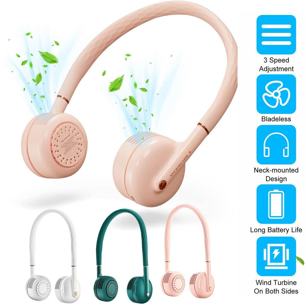 Buy 1PC Portable Mini Hanging Neck Fan Foldable Curved Fans Cooling ...