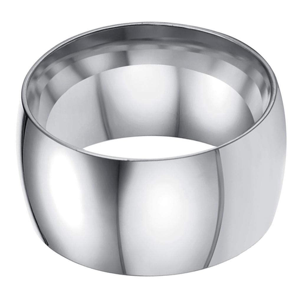 High Polished Stainless Steel Wedding Party Smooth Comfort Band Ring 9 ...