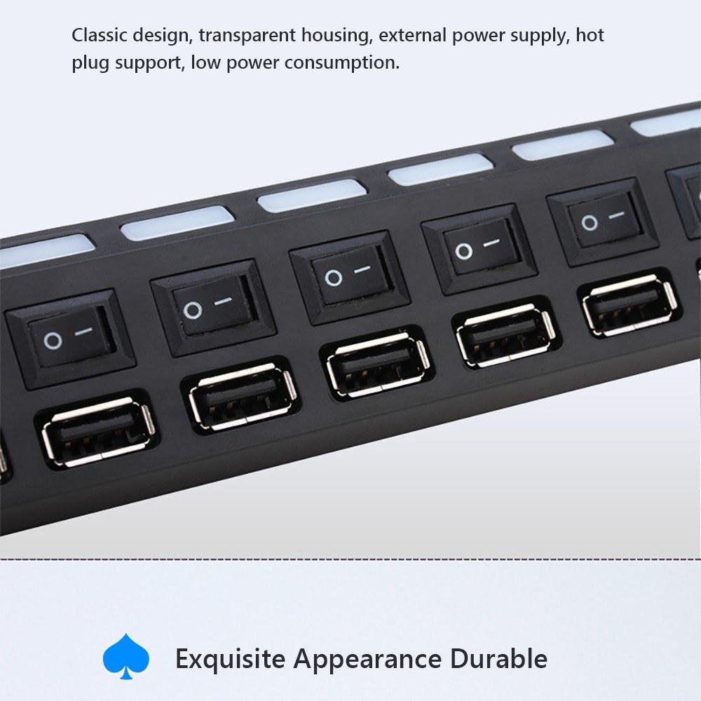 Buy HBKS JDL-A7 HUB USB Hub 7 Port USB 2.0 Independent Switch Indicator High Speed Ultra Slim at ...