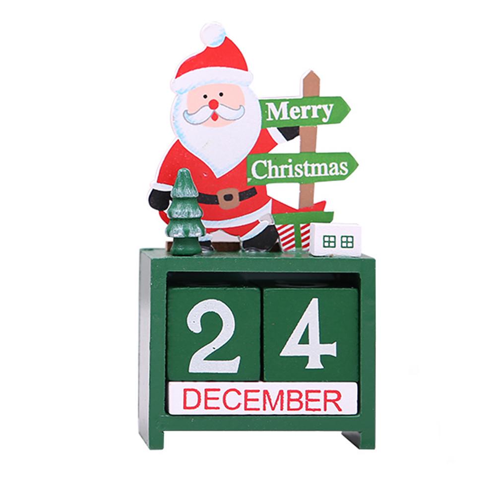 Buy Christmas Mini Wooden Calendar Xmas Ornament Home Decoration Craft ...