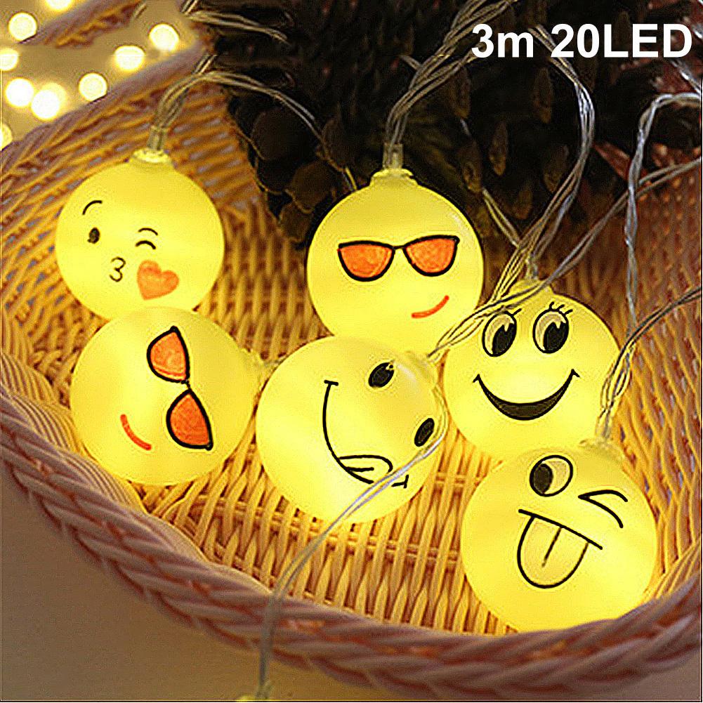 Buy Emoticon String Lights Emoji Led Fairy Light for Birthday Party ...