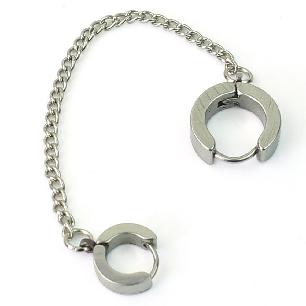 Buy New 1X Fashion Piercing Double Cuff Ring Chain Earring Stud Cool ...