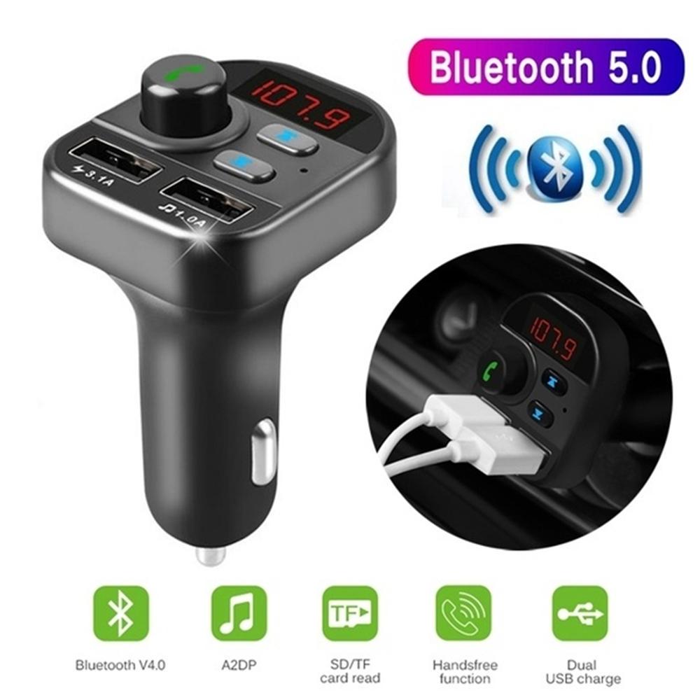 Buy Bluetooth 5.0 FM Transmitter Handsfree Car Kits MP3 Player Audio ...