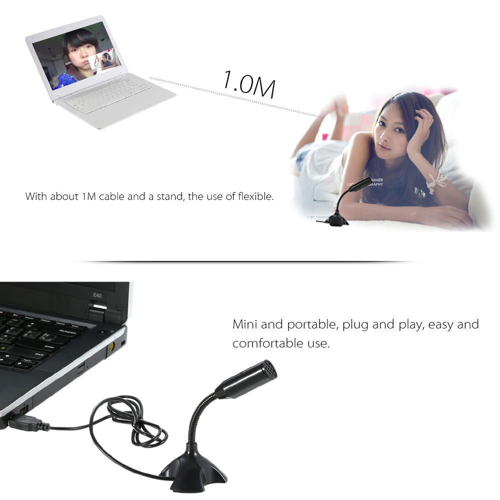 Cheap USB Desktop Microphone black web 360 degrees AdjustableUSB ...