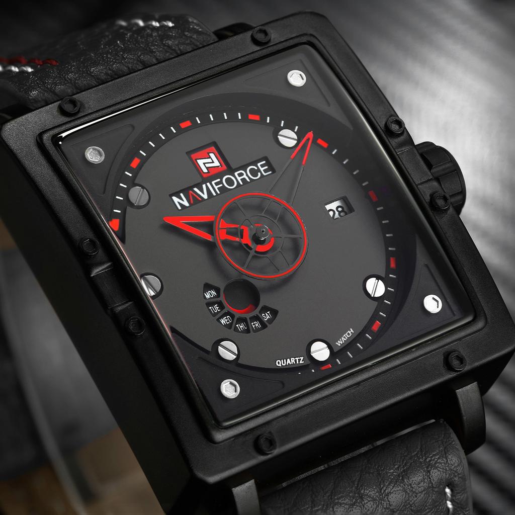 Buy NAVIFORCE Men Watch Casual Quartz Watch Leather Sport Relogio Clock ...
