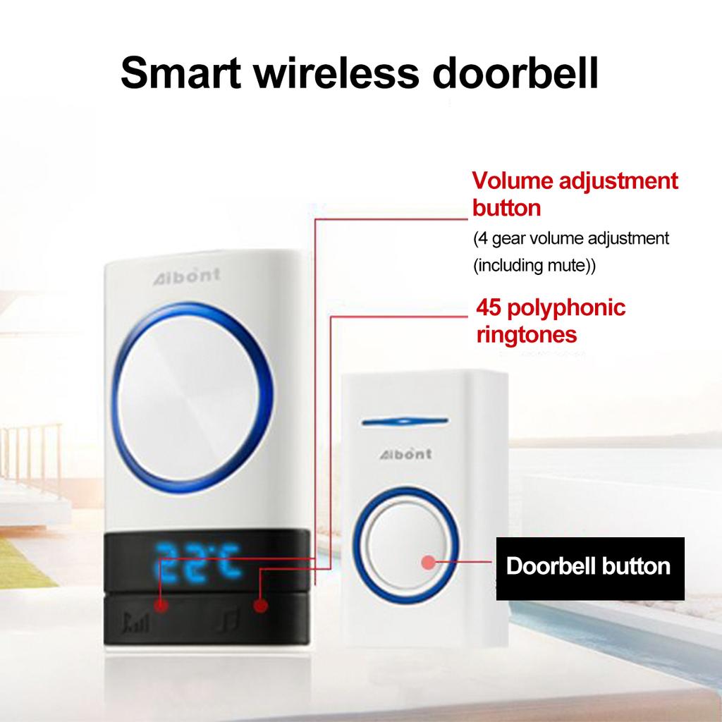 Buy 200M Wireless Intelligent Doorbell, Home Waterproof Doorbell Smart ...