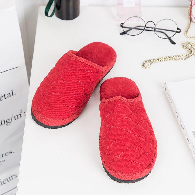 Satın alın Round Head Red Candy Color Warm Home Suede Slippers | Joom