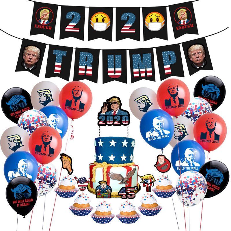 Buy 1set 2020 Trum.p Election Theme Letter Banner Confetti Balloons ...