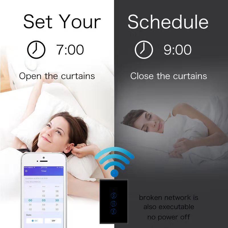 Buy Smart Home WiFi Electric Touch Blinds Curtain Switch APP Voice ...