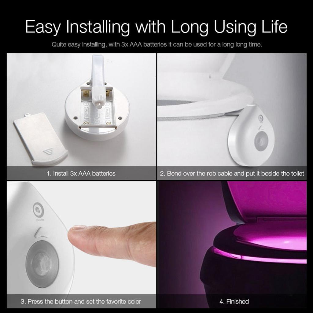 Cheap Digoo 8 Color Backlight Activated Bathroom Toilet Bowl WC Night ...