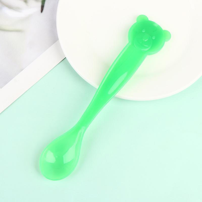 Buy 2Pcs 3Colors Temperature Sensing Spoon Kids Silicone Spoon Feeding ...