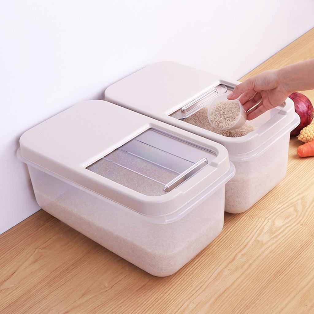 Buy USS Plastic Rice Bucket 8Kg Moisture-Proof Kitchen Transparent Rice ...