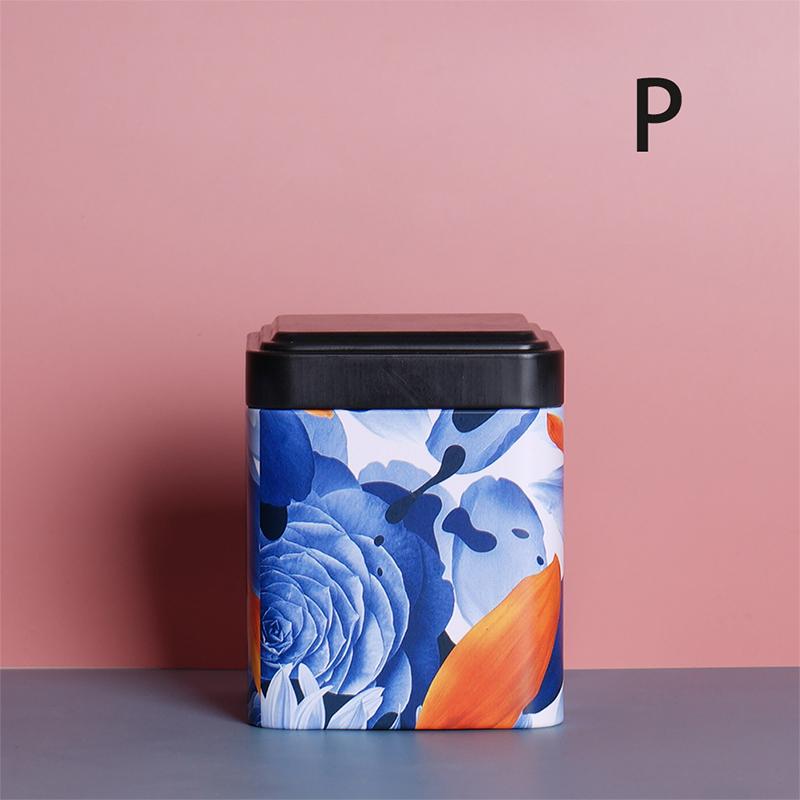 Tea Sealed Box Kitchen Storage Tin Square Can Candy Iron Canister ...