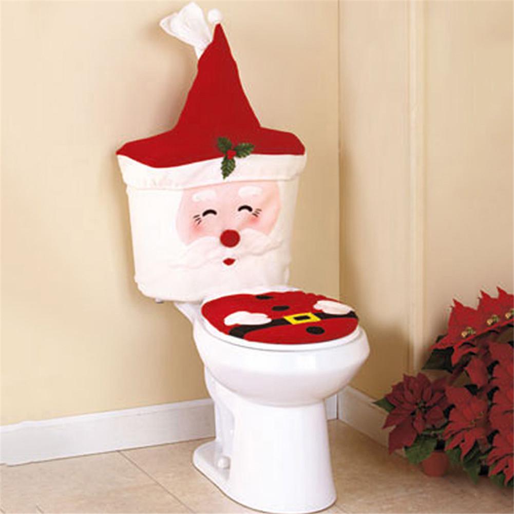 Buy 3 PCS/ Set Christmas Decoration Toilet Bathroom Set Santa Claus ...