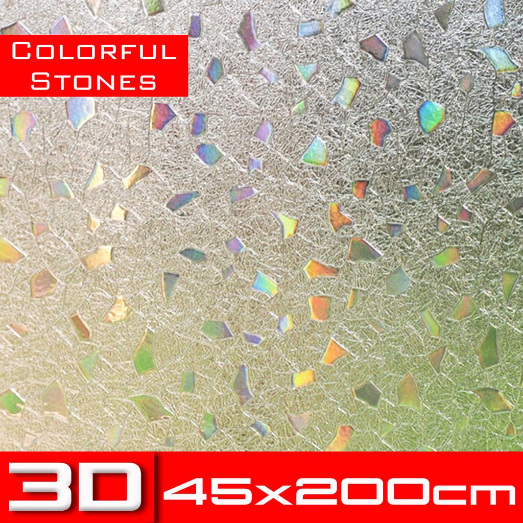 3D 45x200cm PVC Frosted Window Film Waterproof Glass Sticker Home ...