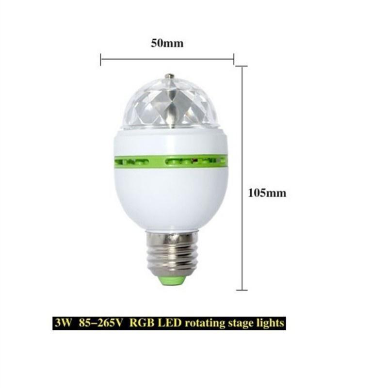 Buy E27 85-265V 110V 220V RGB Bulb Auto Rotating Stage Light LED Lamp ...