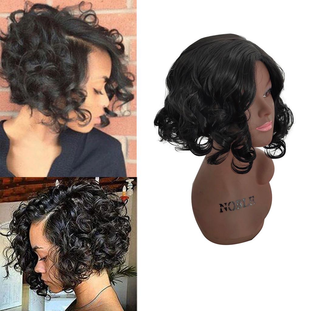 Buy Fashion Women Brazilian Short Straight Bobo Wig Front Hair Side ...