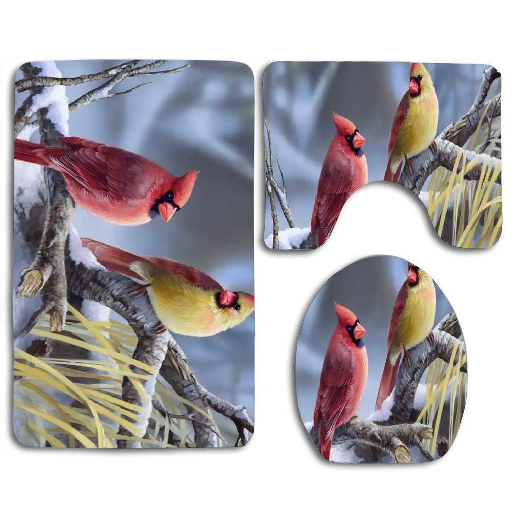 Compre Lover Cardinals on Winter Tree 3 Piece Bathroom Rugs Set Bath ...