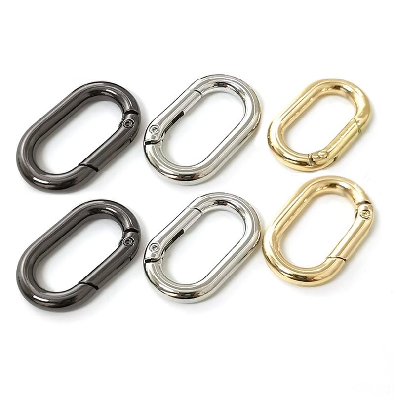 Cheap 5pcs Oval Push Gate Spring Snap Open Hooks Spring Ring Keychain ...
