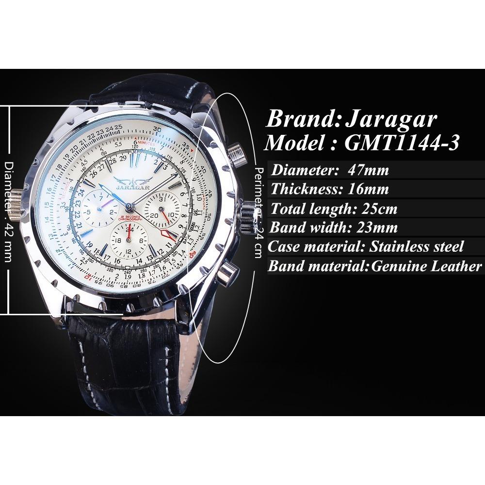 Cheap Jaragar Men's Fashion Casual Mechanical Multi-functional Blue Glass Automatic Mechanical ...