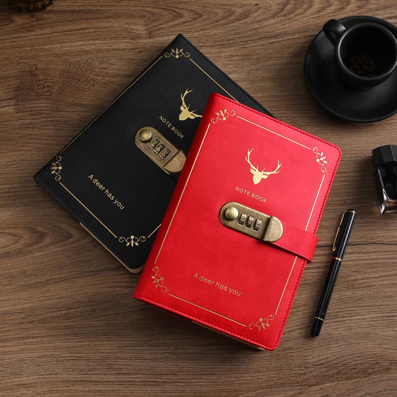 Buy Retro Password Book A5 Password Lock Diary Anti-peeping Simple with ...