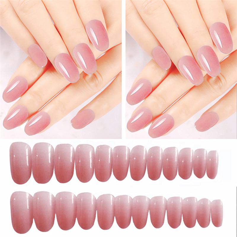 Buy Fake Nails Pure Candy Color Detachable 24pcs Nail Stickers at ...