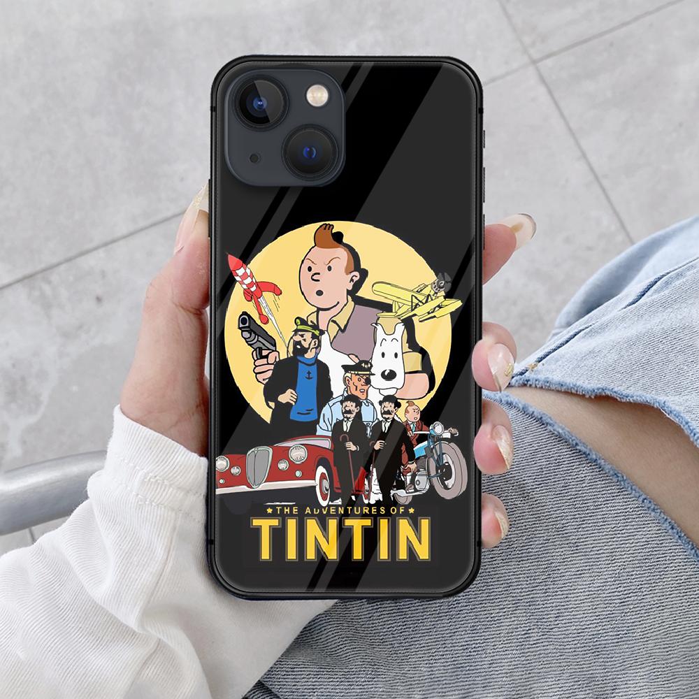 Tintin Maceraları Karikatür Temperli Cam Telefon Kılıfı Kapağı iPhone ...