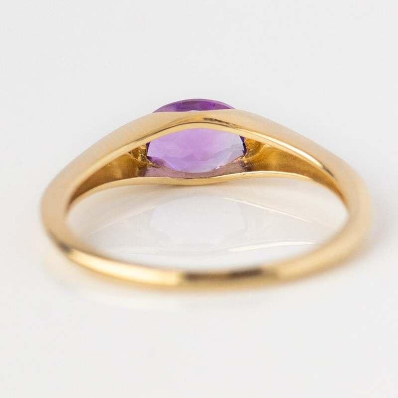 Buy Trendy Simple Amethyst Rings for Women Exquisite Bridal Wedding ...