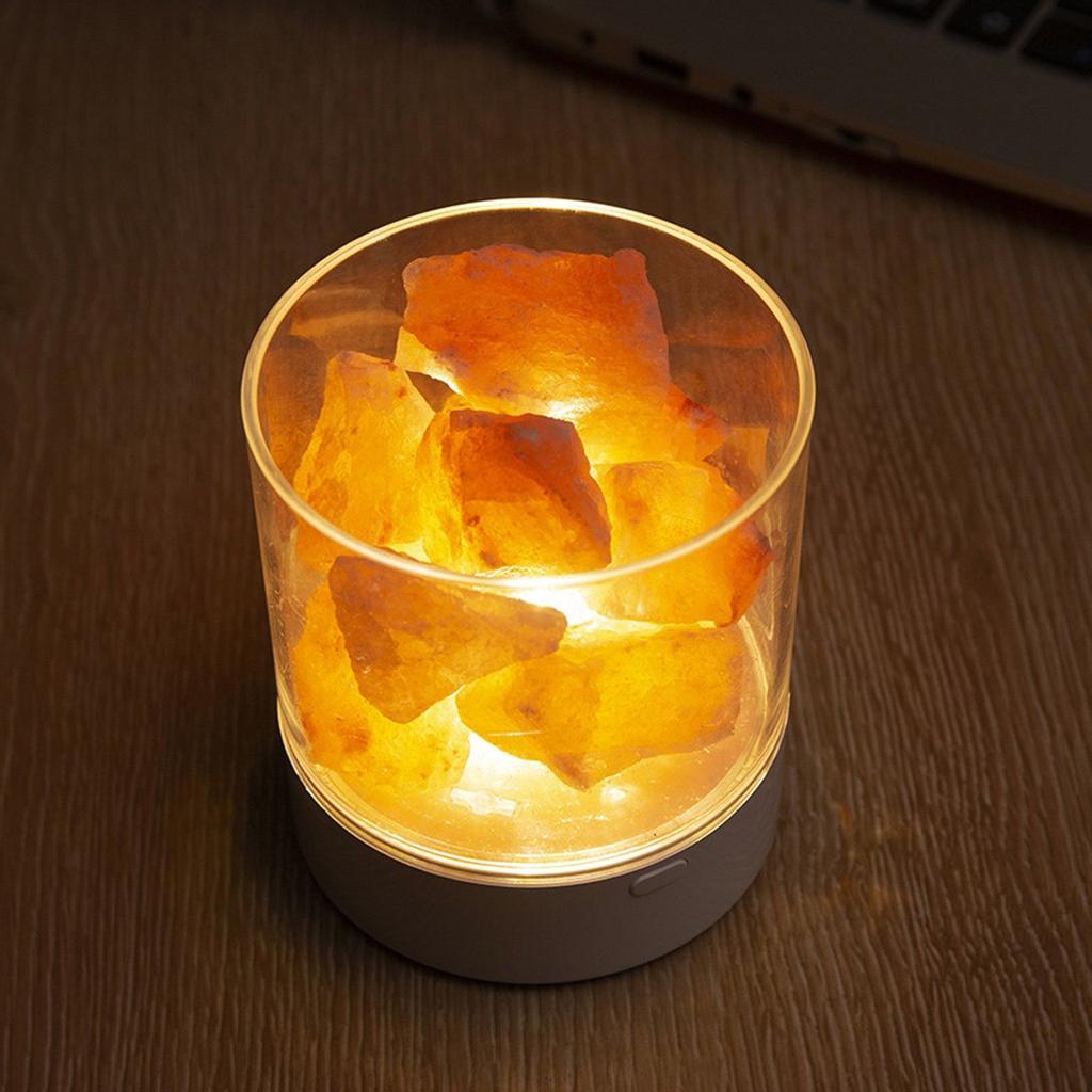 Buy Natural Crystal-Salt LED Lamp Night Light Air Purifier Dimmer Night ...