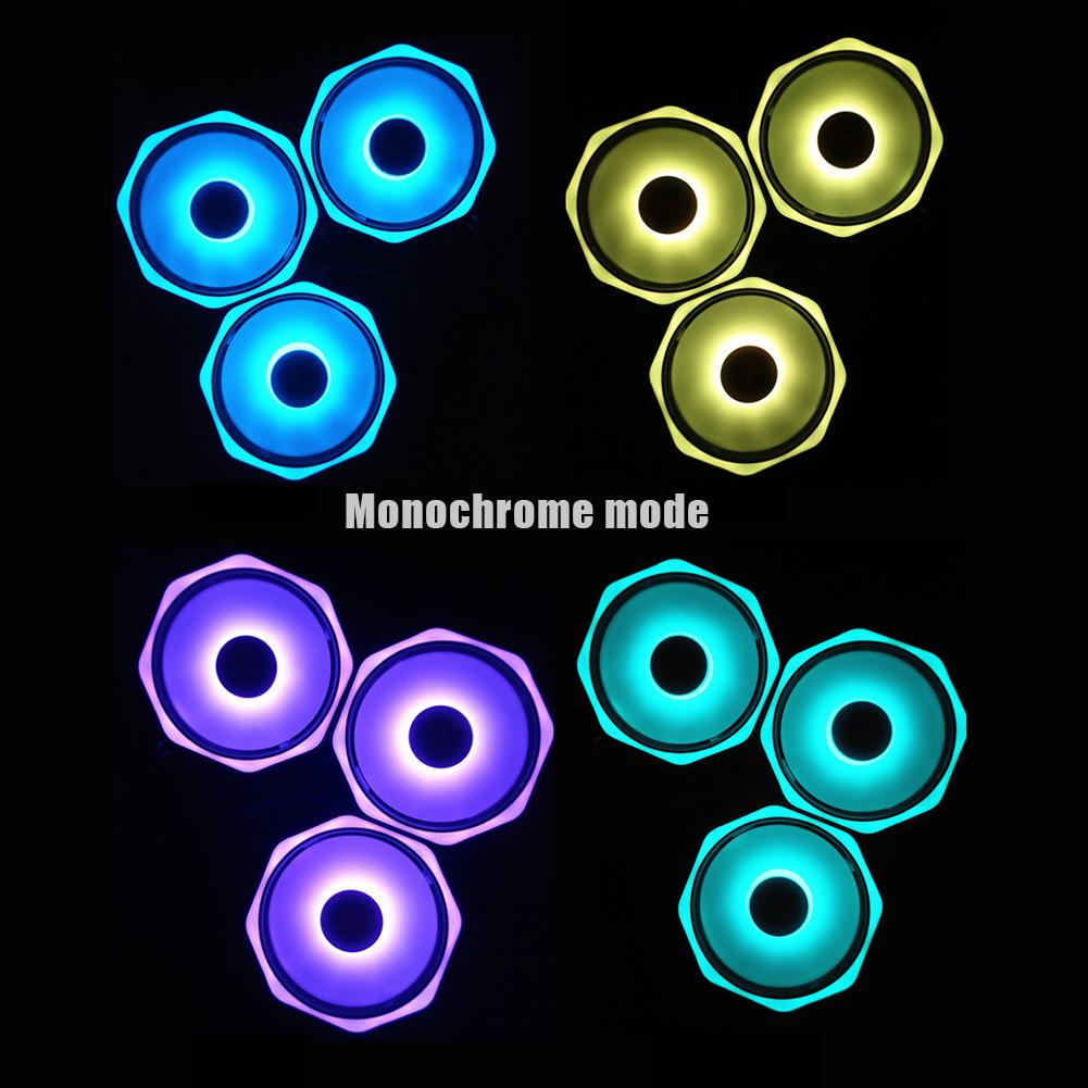 Buy COOLMOON RGB 120mm Double Aura Silent PC Case Cooler Fan w/Remote ...