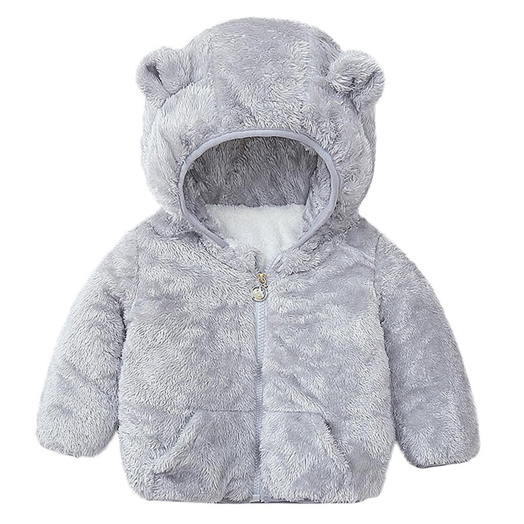 Cheap Infant And Toddler Bear Ears Cute Jacket Solid Color Hoodie ...