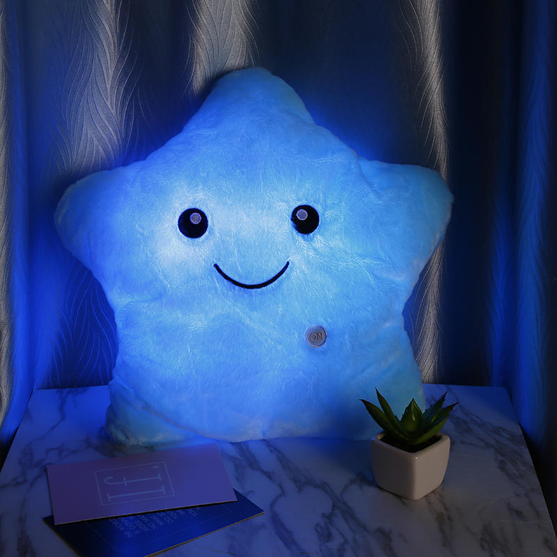 Buy Colorful LED Light Star Luminous Pillow Christmas Toys Plush Gift ...