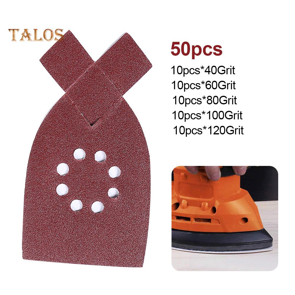 Buy Tool Store 50Pcs 40 60 80 100 120 Grit 8 Holes Polishing Sandpaper ...