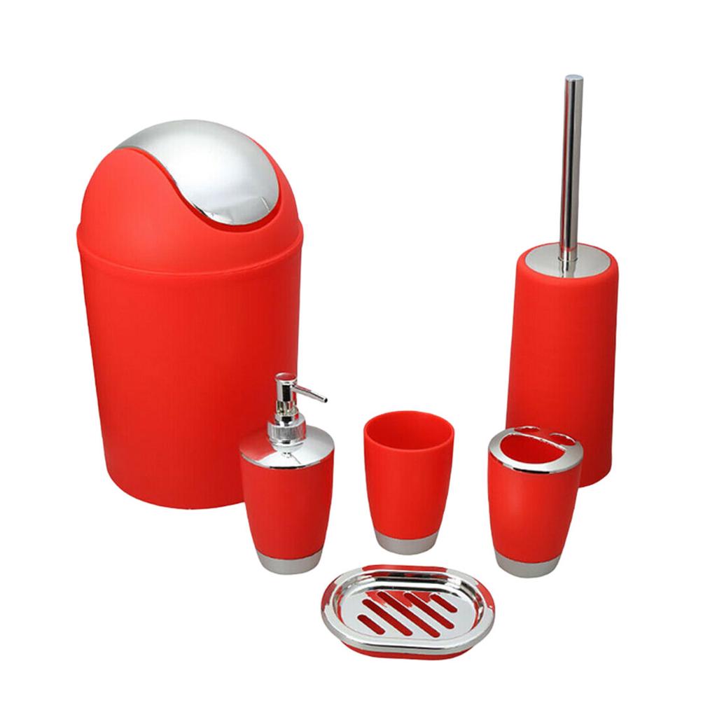 Buy 6 Pcs Plastic Bathroom Accessory Set Luxury Bath Brush Hoder Hand ...
