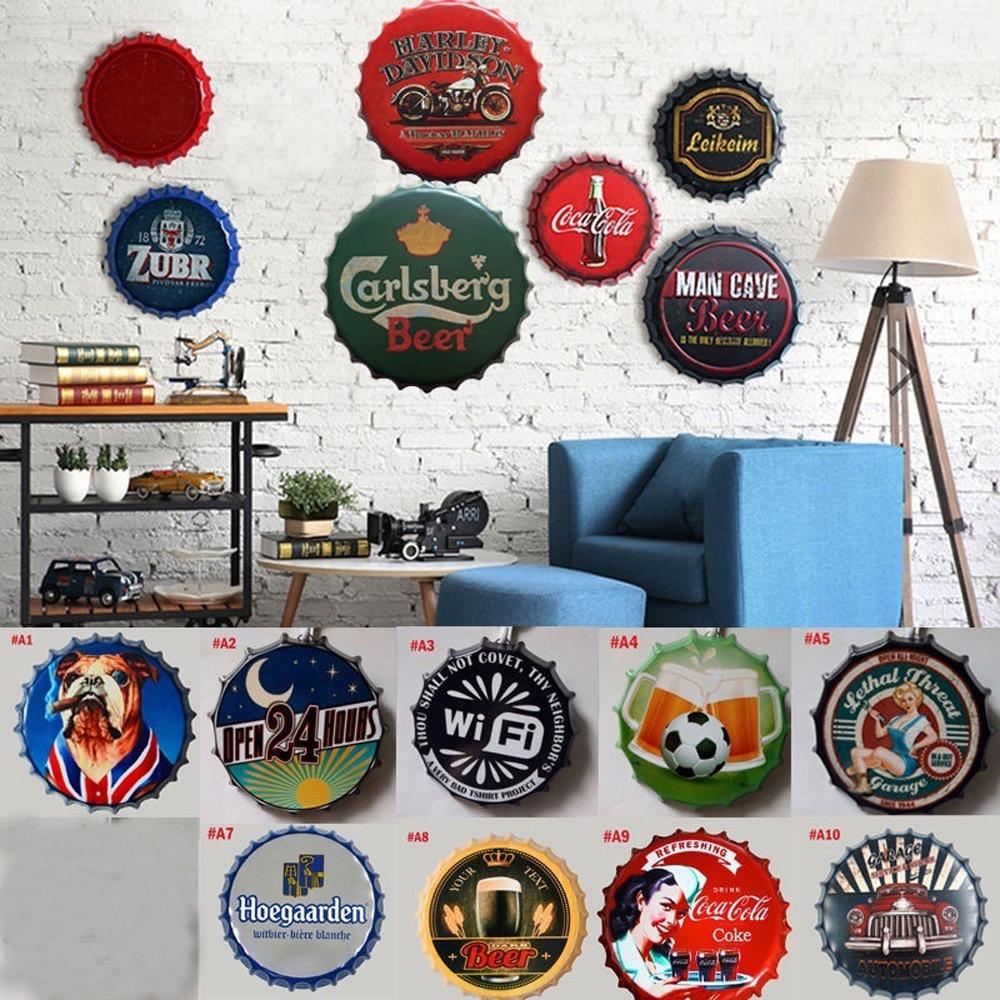 Retro Tin Metal Beer Bottle Caps Sign Poster Plaque Bar Pub Club Wall ...