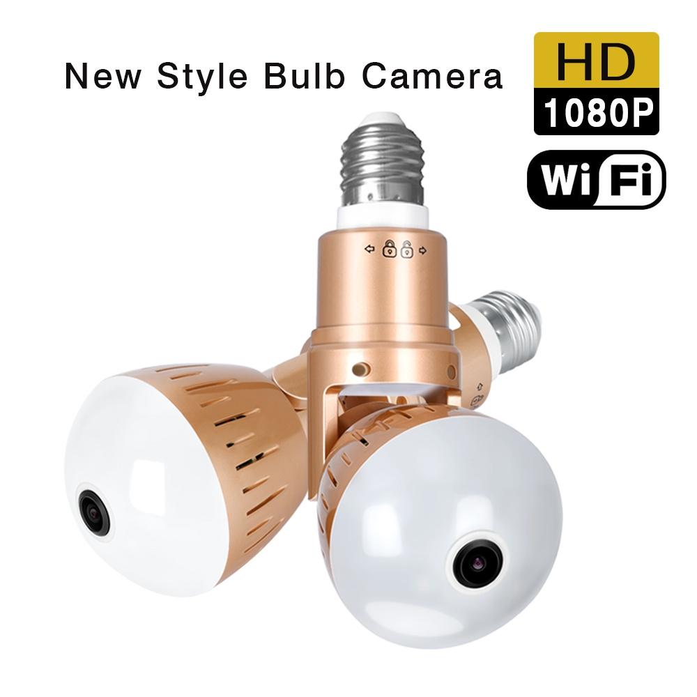 Buy 1080P HD 2MP Panoramic Bulb Infrared and White Light Wireless IP ...
