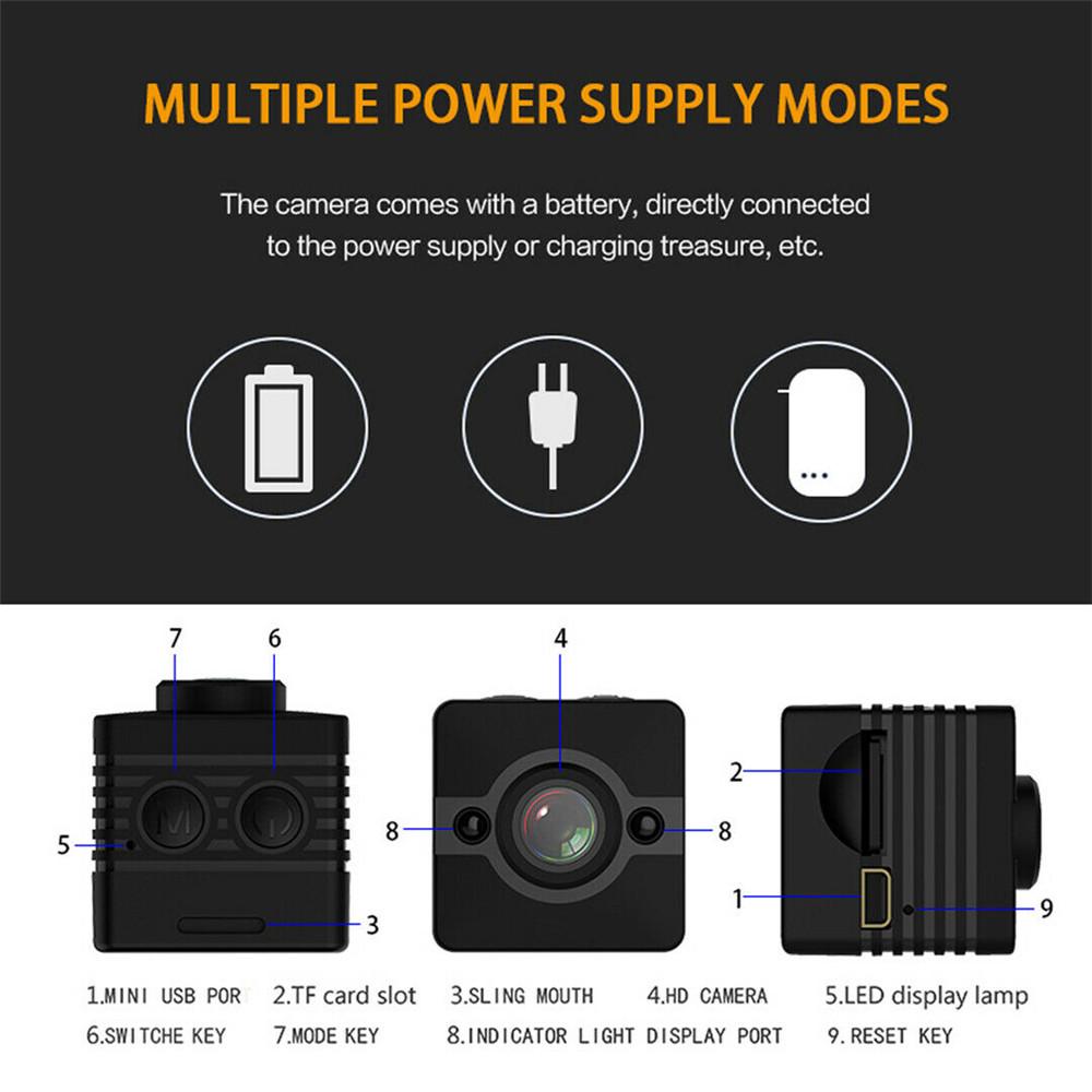 Buy SQ12 Mini HD 1080P Waterproof Camera Sport Action Camera DV ...