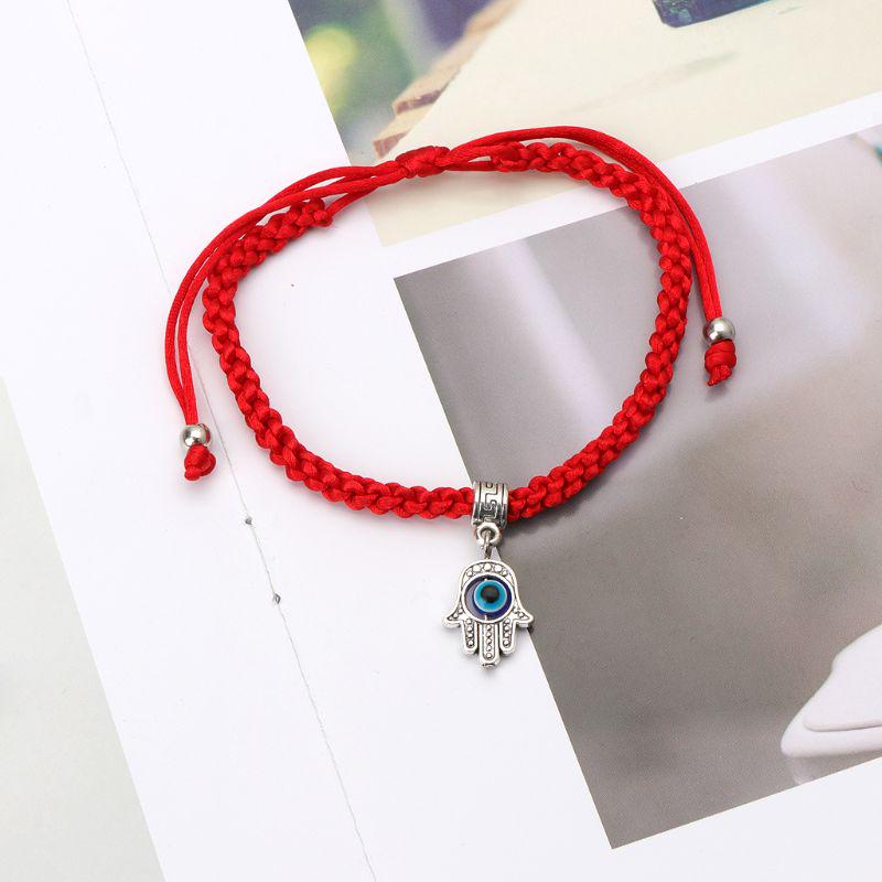 Buy Lucky Kabbalah Red String Hamsa Bracelet Handmade Fatima Hand ...