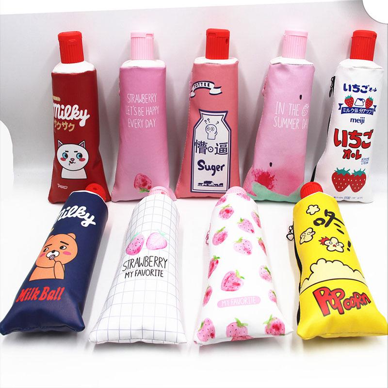 Cute Toothpaste Shape Large Capacity Pencil Case for Student Stationery ...