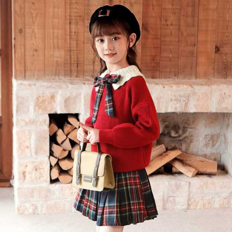 Buy Autumn Winter Girl Korean Sweet Cute Warm Sweater Short Skirt Set ...