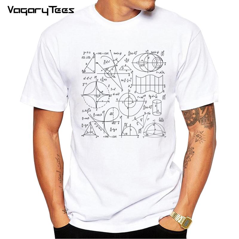 Buy Adult Science T Shirts Summer Funny Math Formulas Print Men T Shirt ...