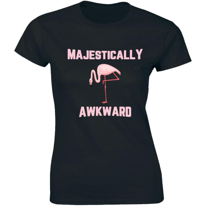 Köp Majestically Awkward Flamingo Grapic Animal Bird Shirt Womens Retro ...