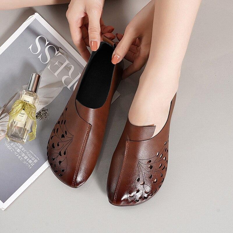 Buy Fashion Women Hollow Out Ballet Flats 2021 Summer Mothers Soft ...