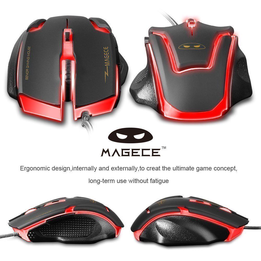 Buy MageGee G1 USB Gaming Mice 3500 DPI 4 Optical LED Colors Metal ...