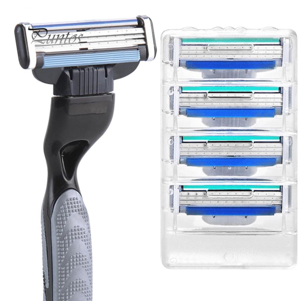 1Pcs/8pcs/12pcs/20pcs 3 Layer Men Manual Razor Stainless Steel Blade ...