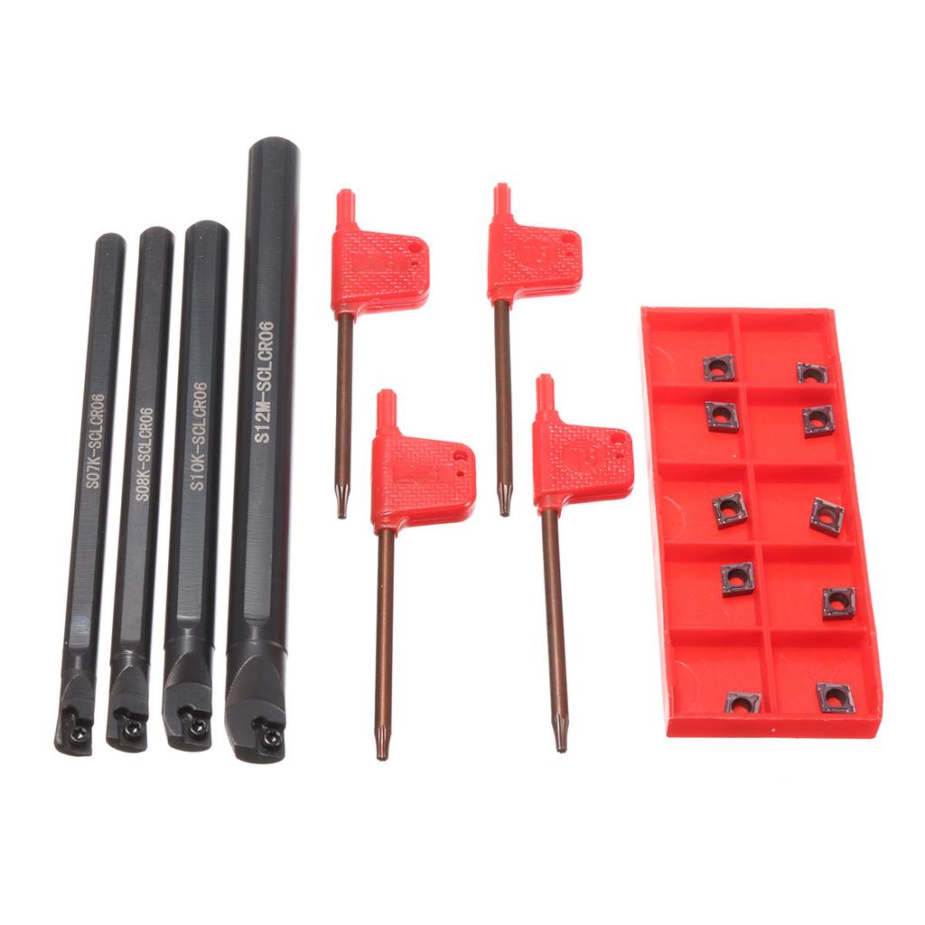 Buy Set Of 7 8 10 12mm SCLCR06 Turning Tool Lathe Boring Bar 10x CCMT0602 Inserts at affordable ...