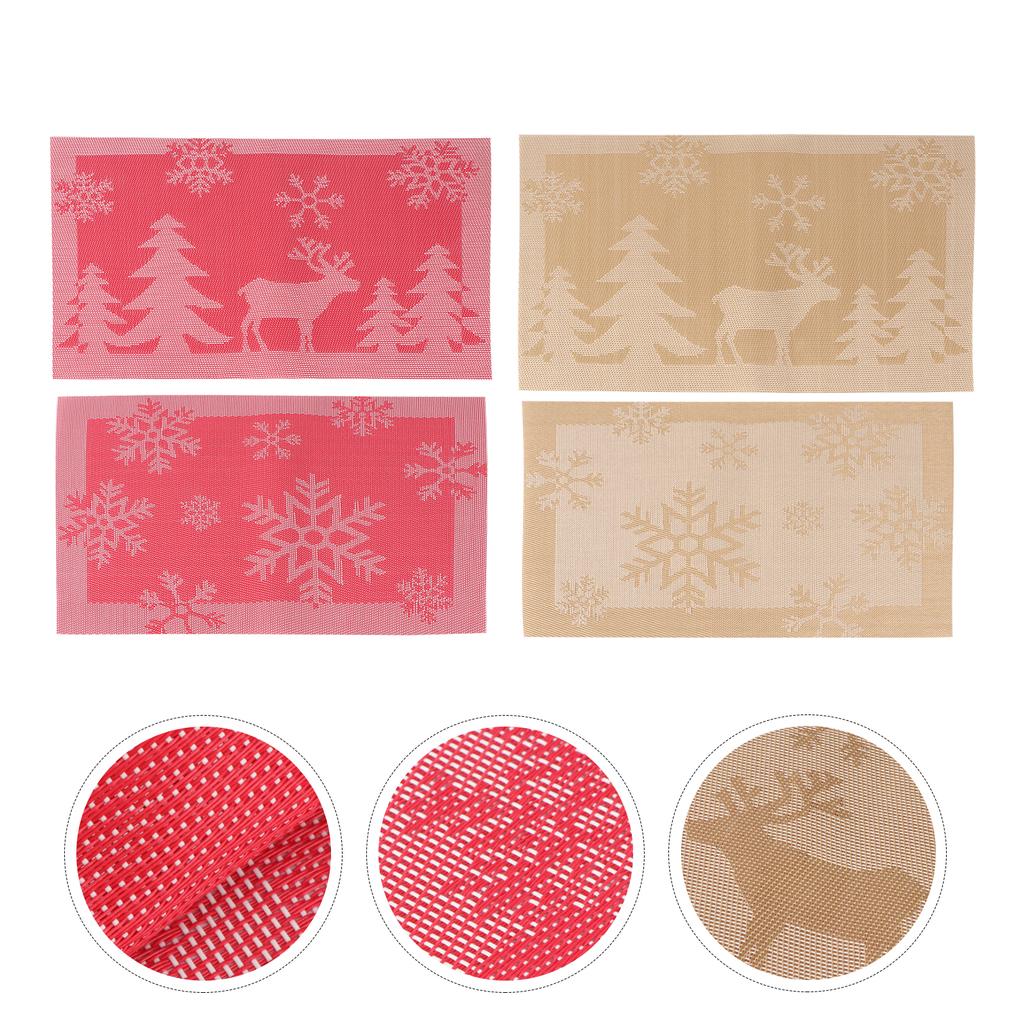 Buy 4Pcs Christmas Table Mat Christmas Place Mat Festival Tablecloth ...