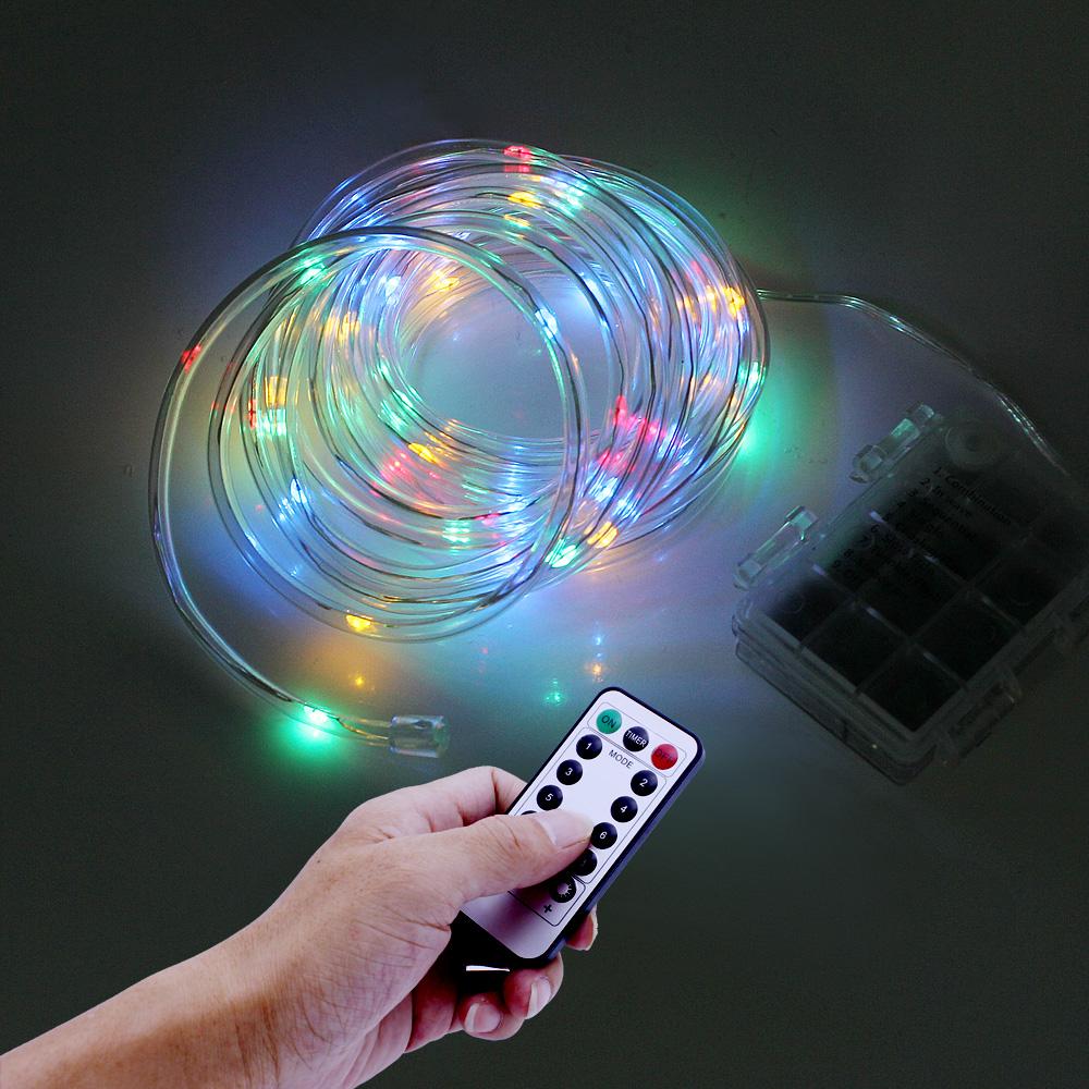 Buy 1pcs LED Rope String Lights Multicolor 5M 10M 100/200leds 8 Modes ...