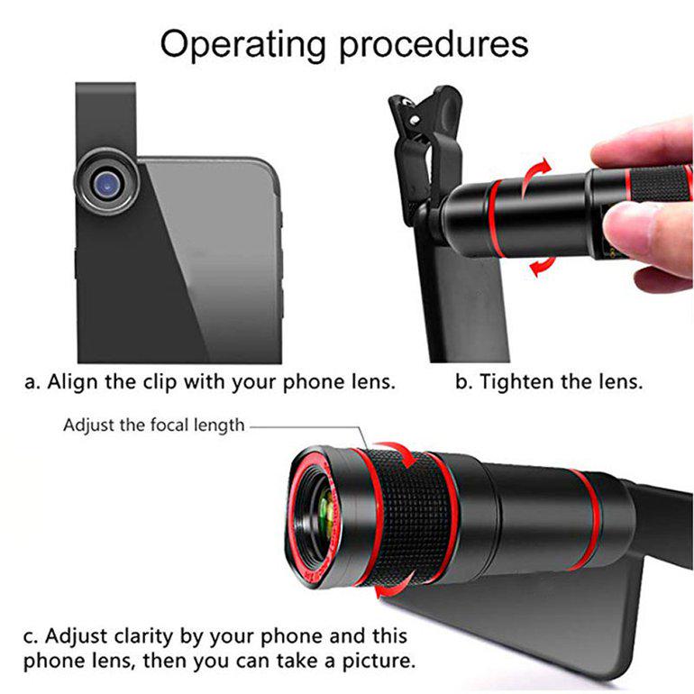 Buy Phone Camera Lens Kit Cellphone Magnifier Universal Optical Zoom ...